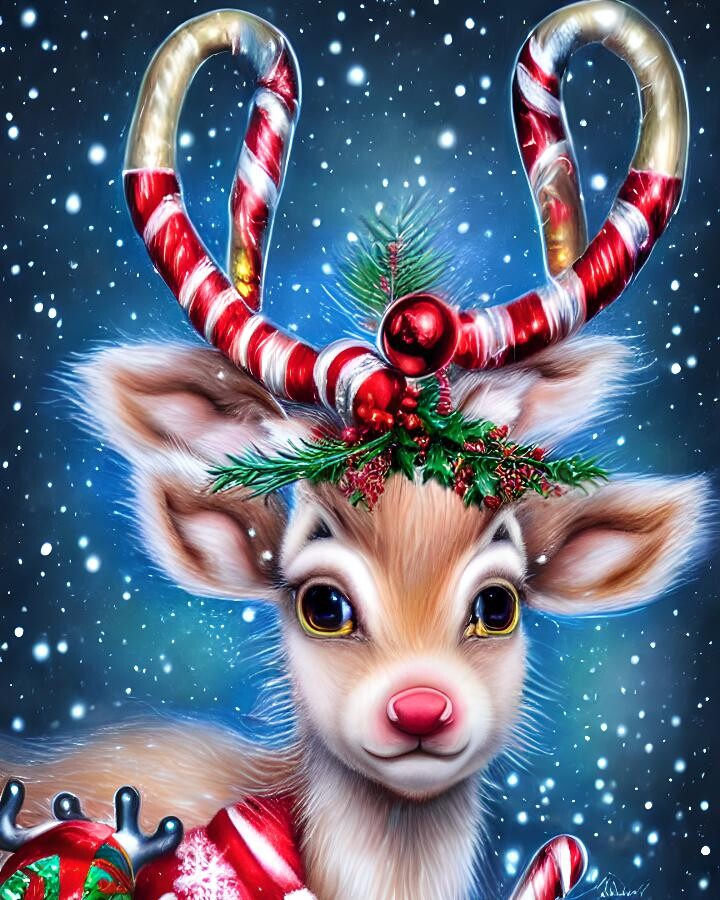 ArtStation - 88 cute christmas reindeer baby 2300 jpg pack runwayml art ...