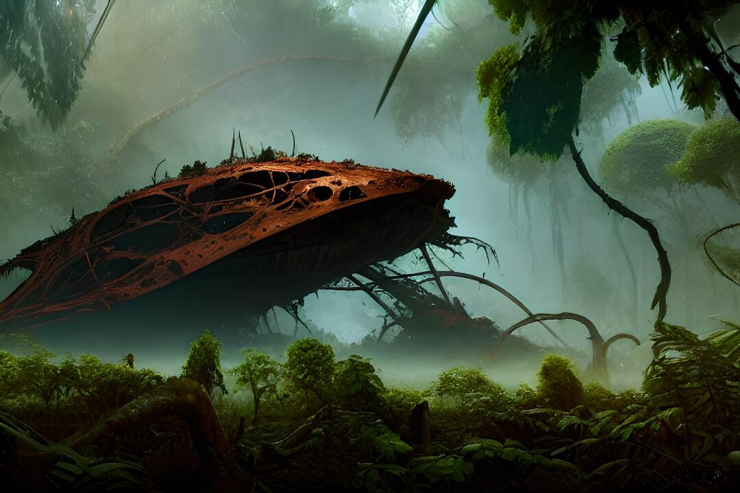 ArtStation - 94 Rusted alien spaceship 4600 jpg pack wombo art | Artworks