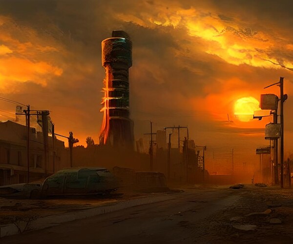 ArtStation - 84 radioactive sunset 3100 jpg pack runwayml art | Artworks