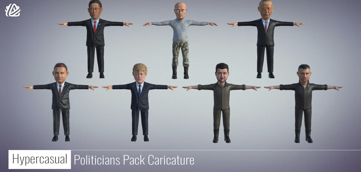 ArtStation - Politics Pack Caricature - Lowpoly 3D Model Politicians ...