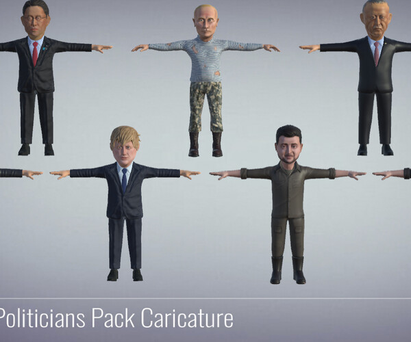 ArtStation - Politics Pack Caricature - Lowpoly 3D Model Politicians ...