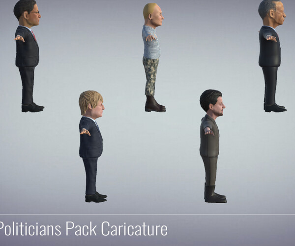 ArtStation - Politics Pack Caricature - Lowpoly 3D Model Politicians ...