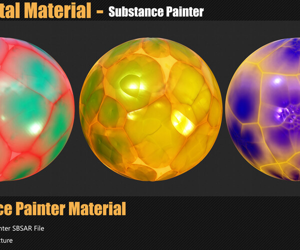 ArtStation - 15 Crystal Materials In Substance Painter | Game Assets