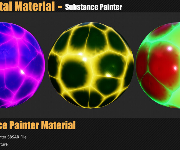 ArtStation - 15 Crystal Materials In Substance Painter | Game Assets