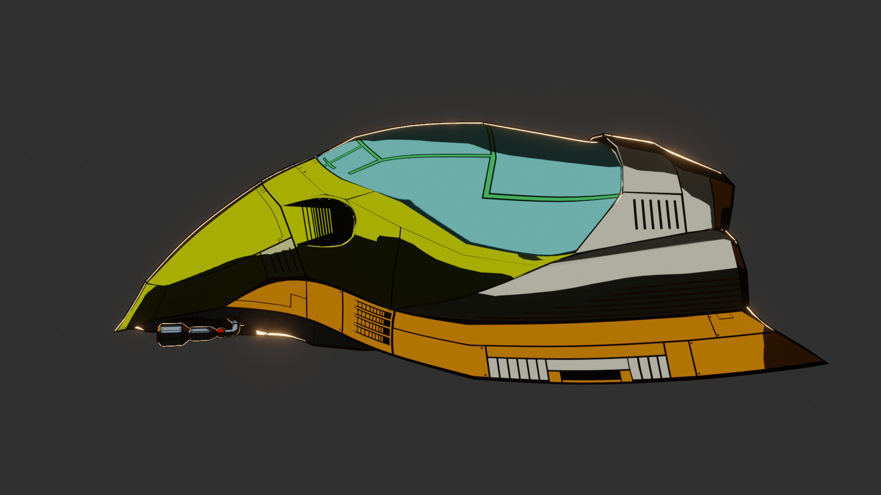 Artstation Blender Stylized Shadereevee With 3d Model Spaceship Resources