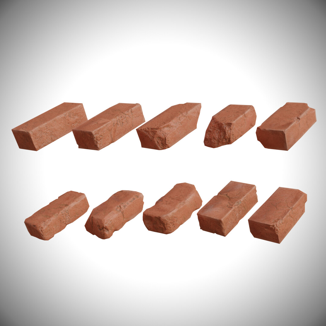 ArtStation - Bricks set game ready low poly | Game Assets