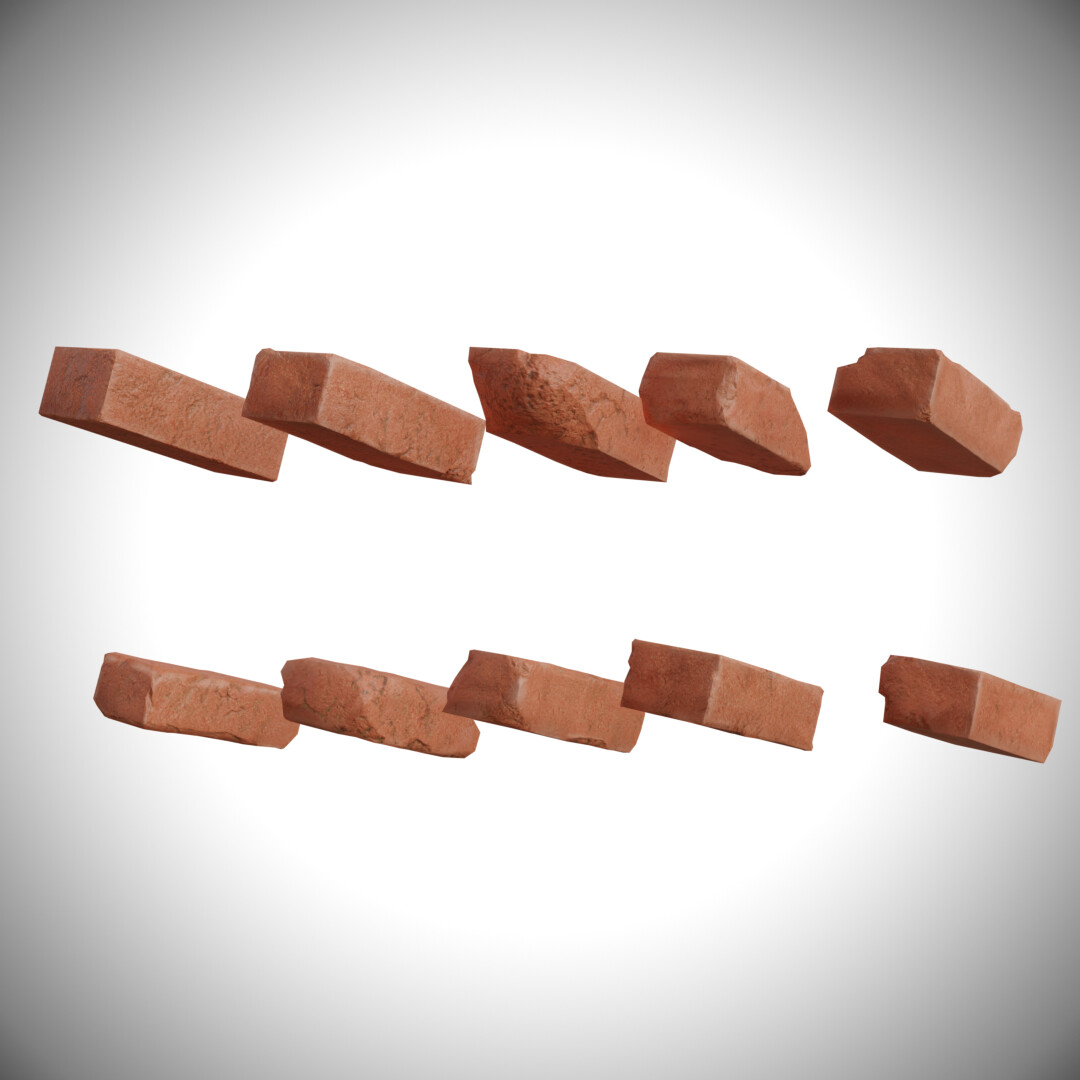 ArtStation - Bricks set game ready low poly | Game Assets