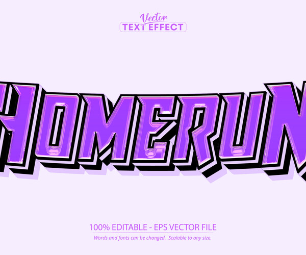 ArtStation - Homerun text effect, editable Sport and team text style ...