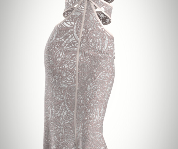 ArtStation - Evening lace dress. Clo3D project+OBJ+FBX | Game Assets