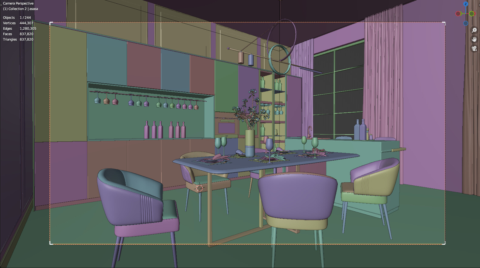 ArtStation - Sence dining room Blender 3.x | Game Assets