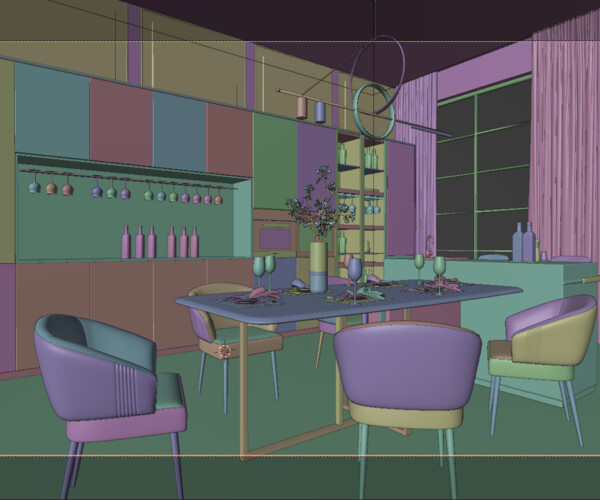 ArtStation - Sence dining room Blender 3.x | Game Assets