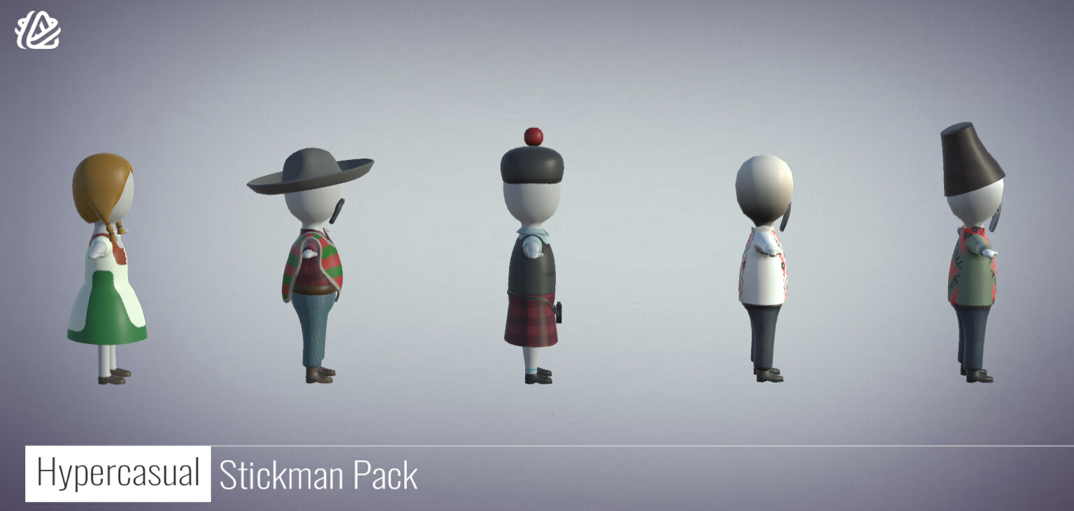 ArtStation - Lowpoly Stickman Pack - 3D Figure (models) | Resources