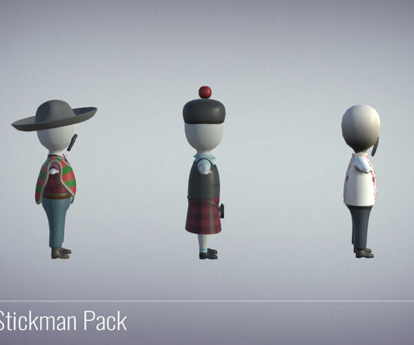 ArtStation - Lowpoly Stickman Pack - 3D Figure (models) | Resources