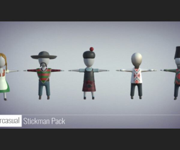 ArtStation - Lowpoly Stickman Pack - 3D Figure (models) | Resources