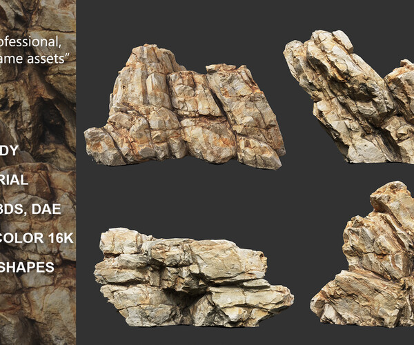 ArtStation - Sharp Rock Formation 221109 - Ultra HD 16K Texture | Game ...