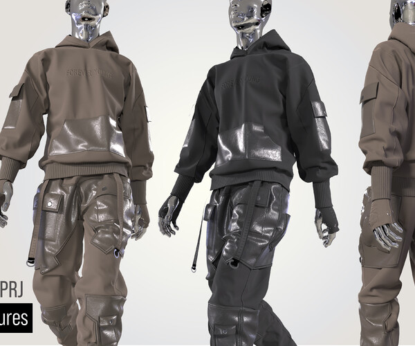 ArtStation - Man techwear outfit pants hoodie cyberpunk | Resources