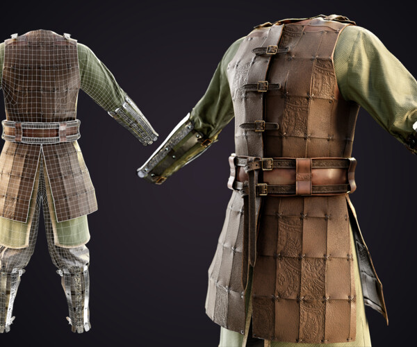 ArtStation - Viking Leather Armor Low-poly With PBR Textures ...