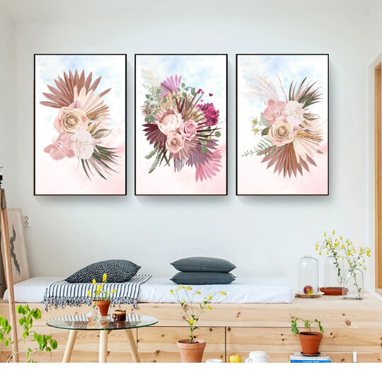 ArtStation - Watercolor Flowers Wall Art | Flower Bedroom Wall Decor ...