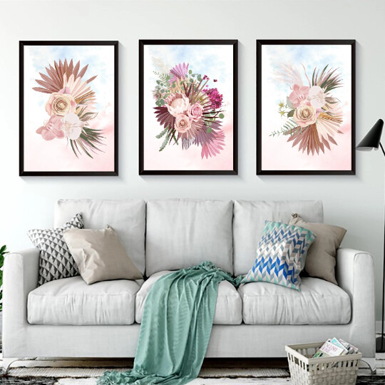 ArtStation - Watercolor Flowers Wall Art | Flower Bedroom Wall Decor ...