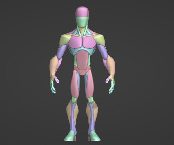 ArtStation - Infinity Style Stylized Male Anatomy Blockout | Game Assets