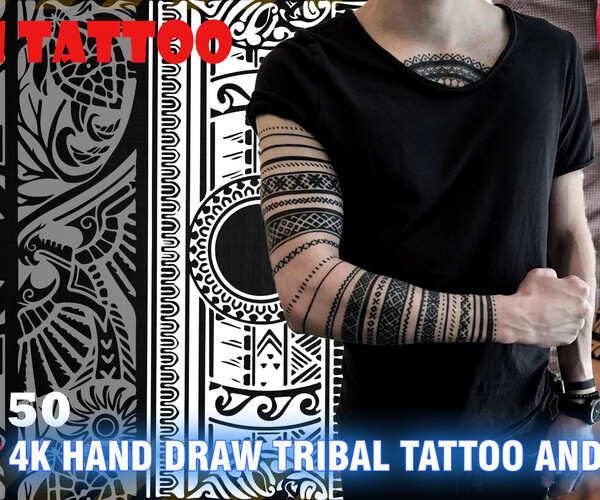 ArtStation - 50 4K HAND DRAW TRIBAL TATTOO AND PRINT (MAORI STYLE4 FOR ...