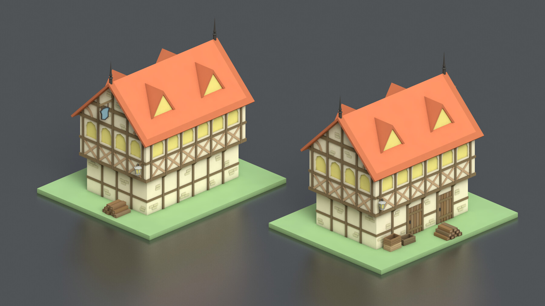 ArtStation - Low Poly Medieval Middle Age City 3D Asset Pack | Game Assets