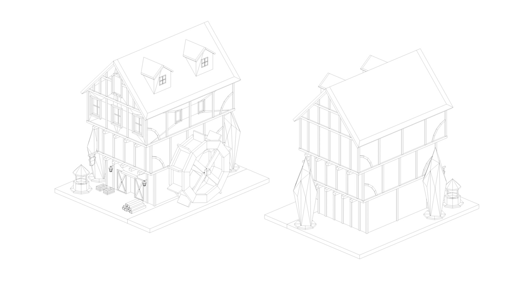 ArtStation - Low Poly Medieval Middle Age City 3D Asset Pack | Game Assets