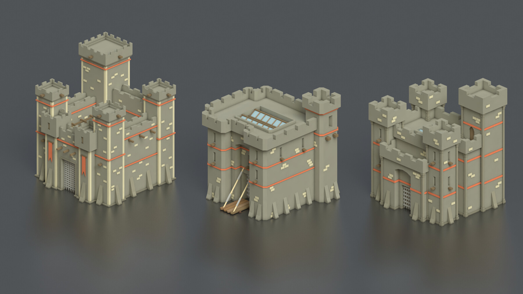 ArtStation - Low Poly Medieval Middle Age City 3D Asset Pack | Game Assets