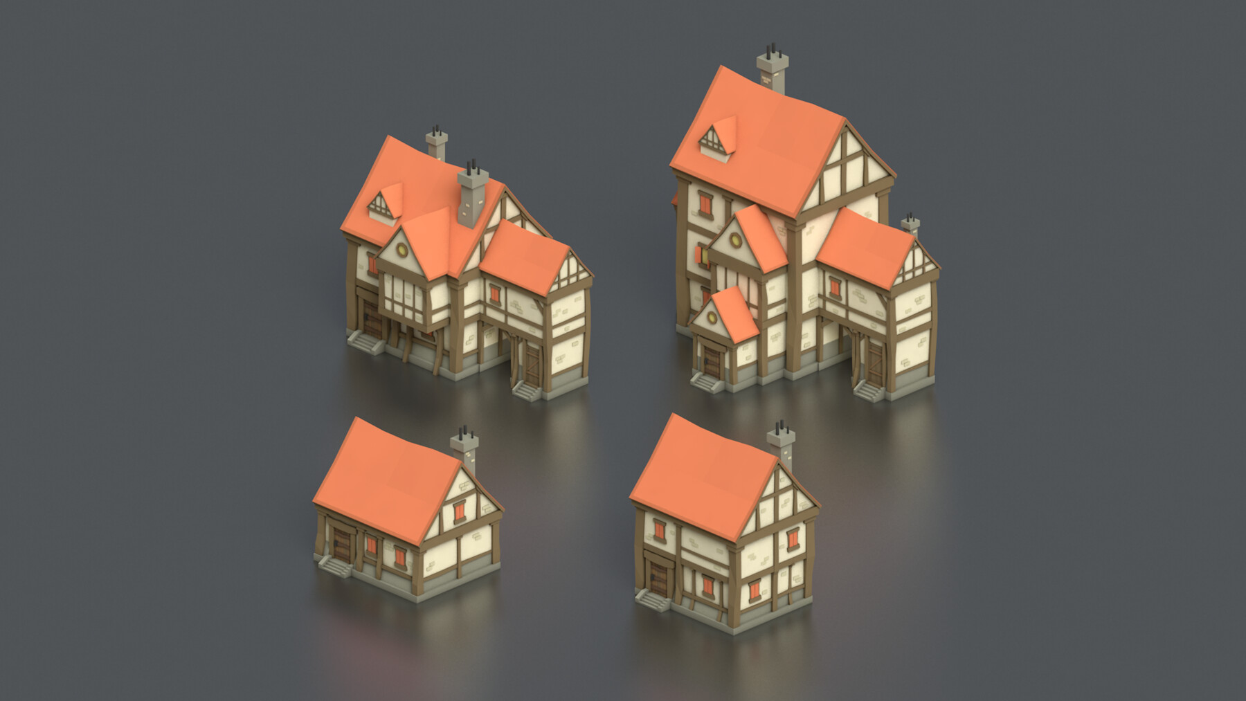 ArtStation - Low Poly Medieval Middle Age City 3D Asset Pack | Game Assets