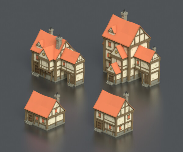 ArtStation - Low Poly Medieval Middle Age City 3D Asset Pack | Game Assets