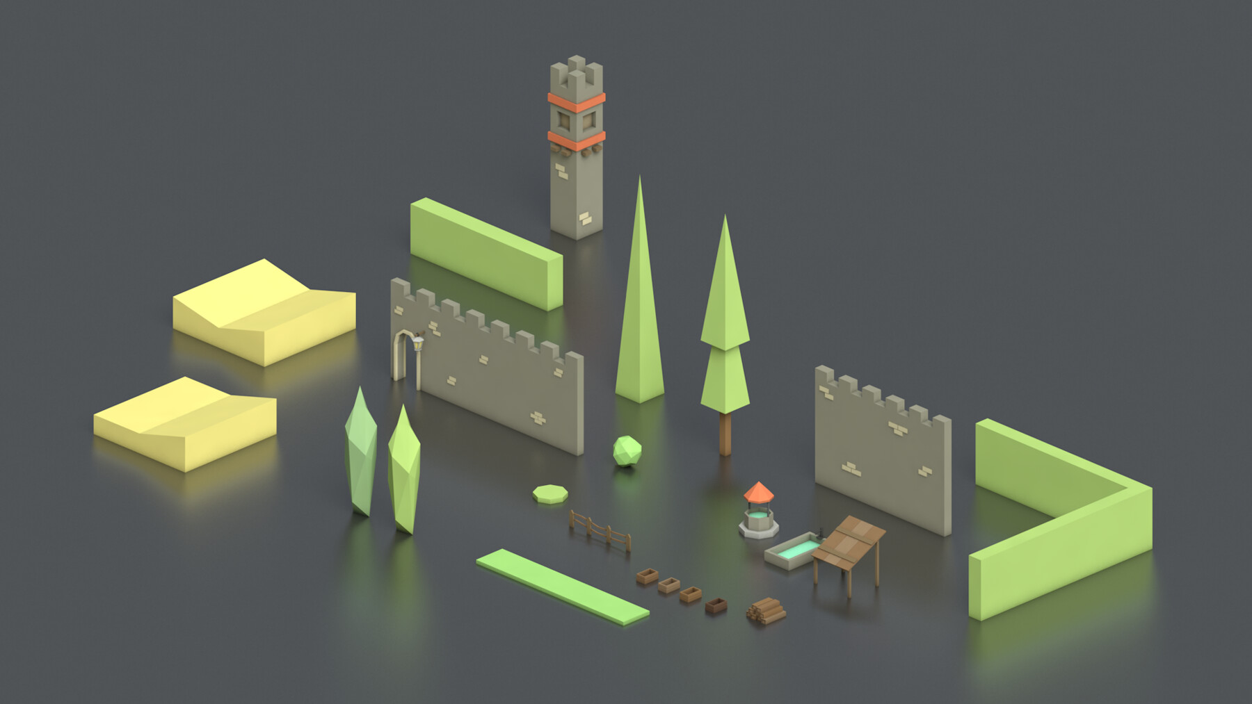 ArtStation - Low Poly Medieval Middle Age City 3D Asset Pack | Game Assets