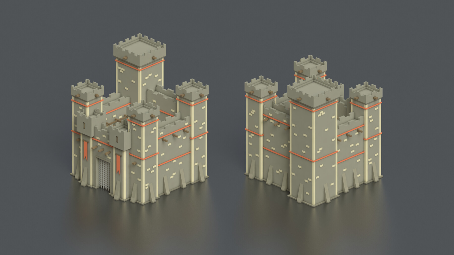 ArtStation - Low Poly Medieval Middle Age City 3D Asset Pack | Game Assets