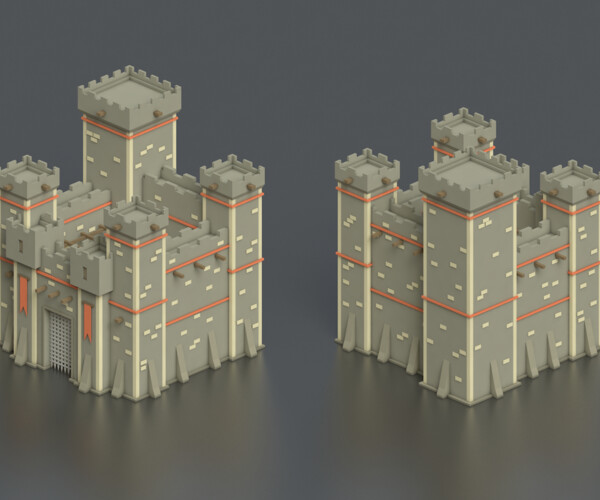 ArtStation - Low Poly Medieval Middle Age City 3D Asset Pack | Game Assets