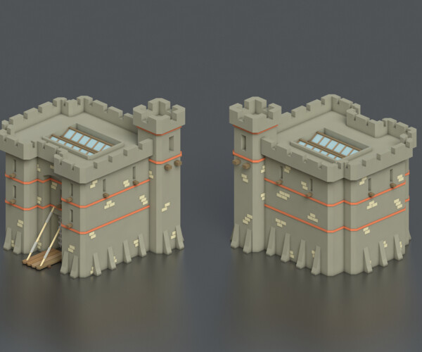 ArtStation - Low Poly Medieval Middle Age City 3D Asset Pack | Game Assets