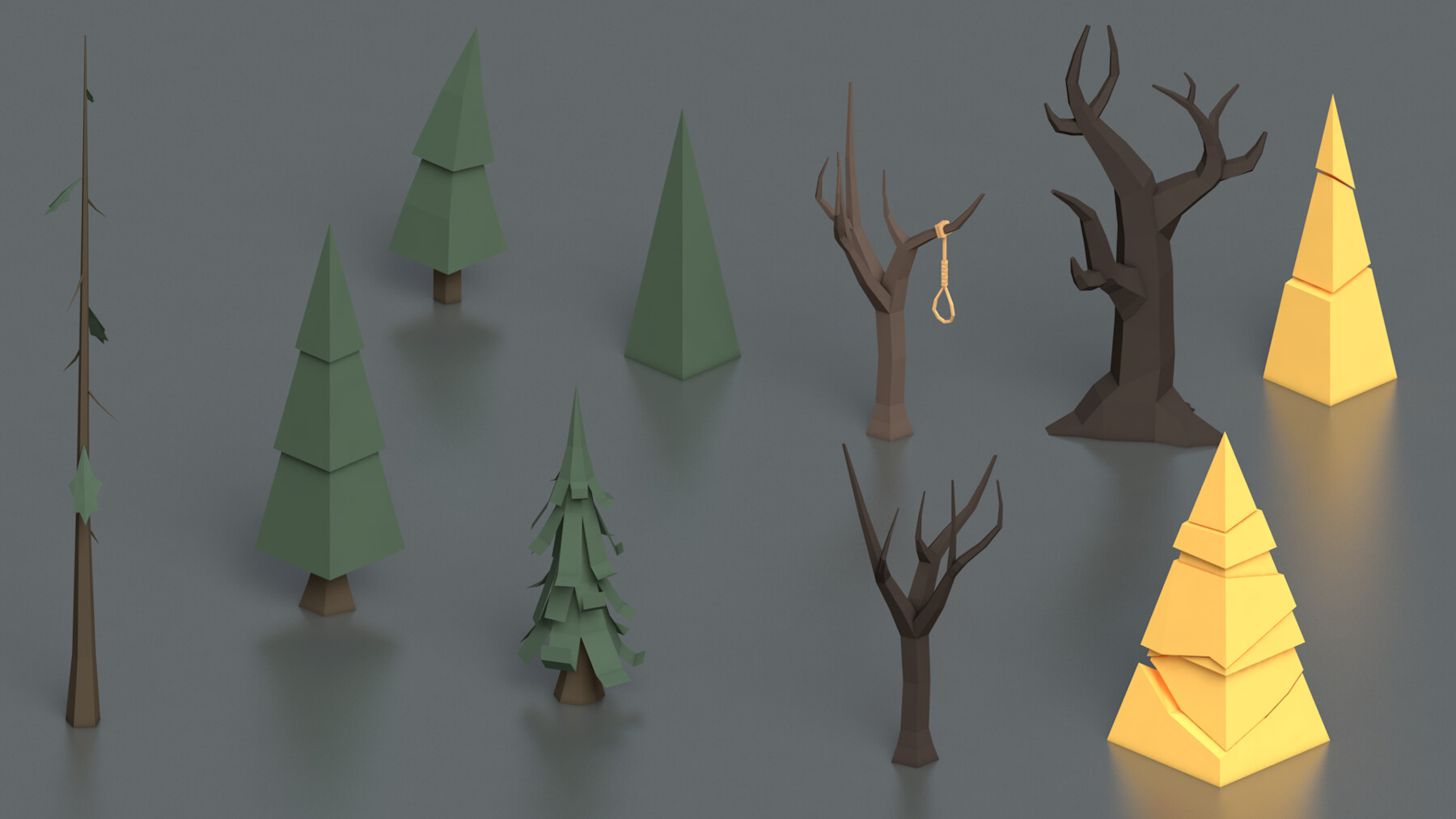 ArtStation - Low Poly Fantasy Scary Creepy Dark Halloween 3D Asset Pack ...