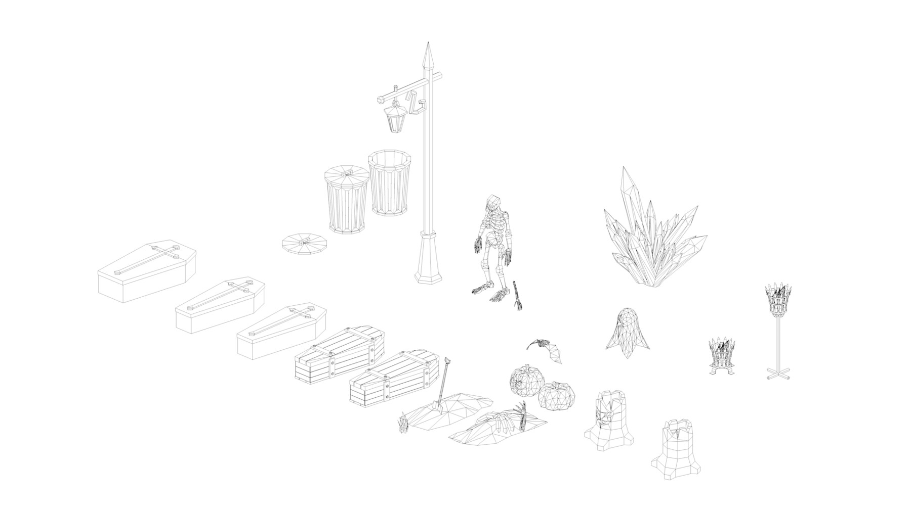 ArtStation - Low Poly Fantasy Scary Creepy Dark Halloween 3D Asset Pack ...