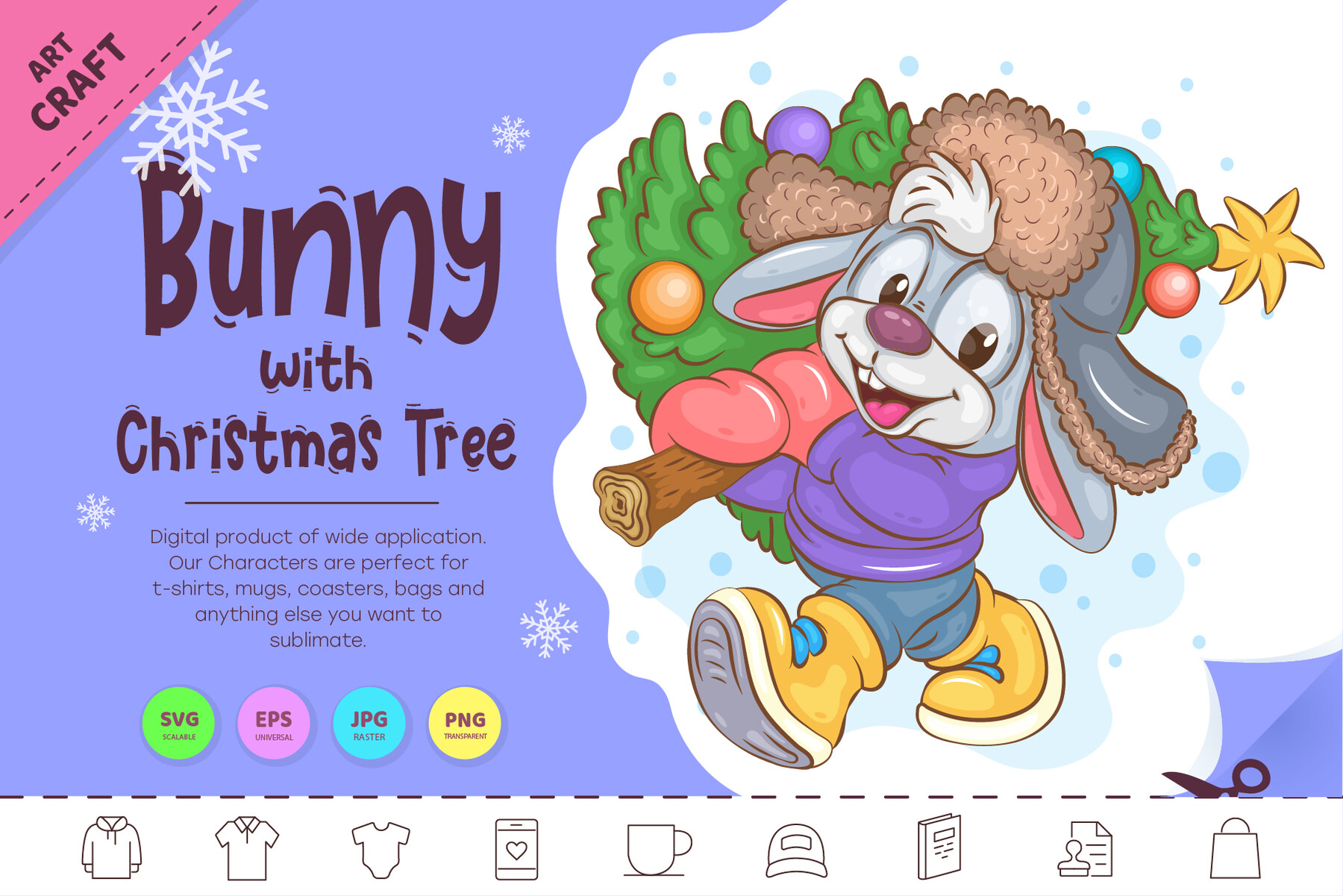 ArtStation - Bunny with Christmas Tree. Clipart | Artworks