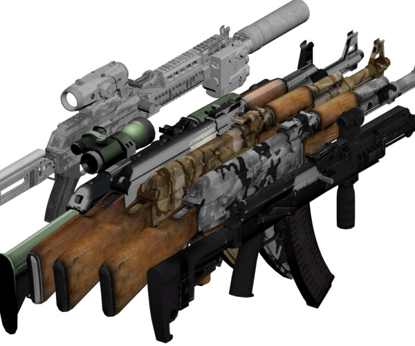 ArtStation - Pack of 4 AKs | Game Assets