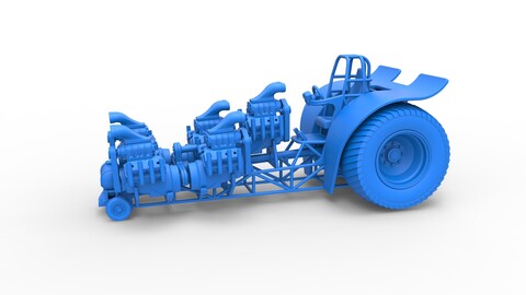 ArtStation - 3D printable Diecast Pulling tractor with 5 engines V8 ...