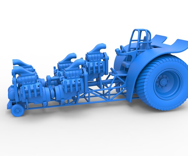 ArtStation - 3D printable Diecast Pulling tractor with 5 engines V8 ...