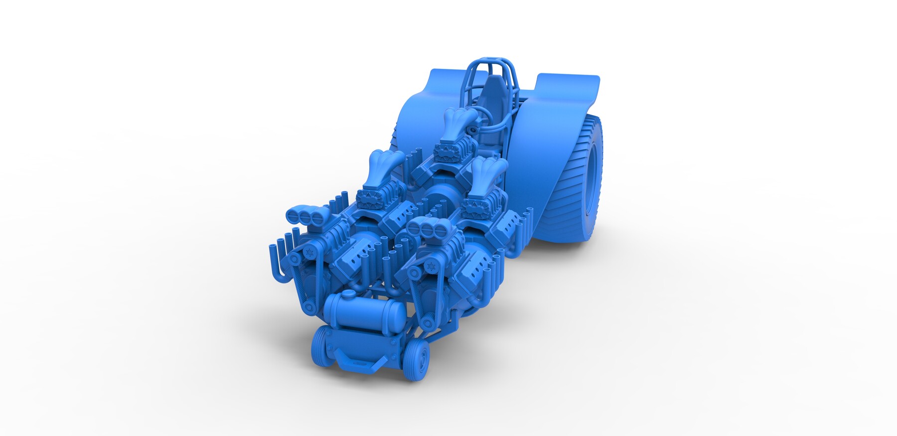 ArtStation - 3D printable Diecast Pulling tractor with 5 engines V8 ...