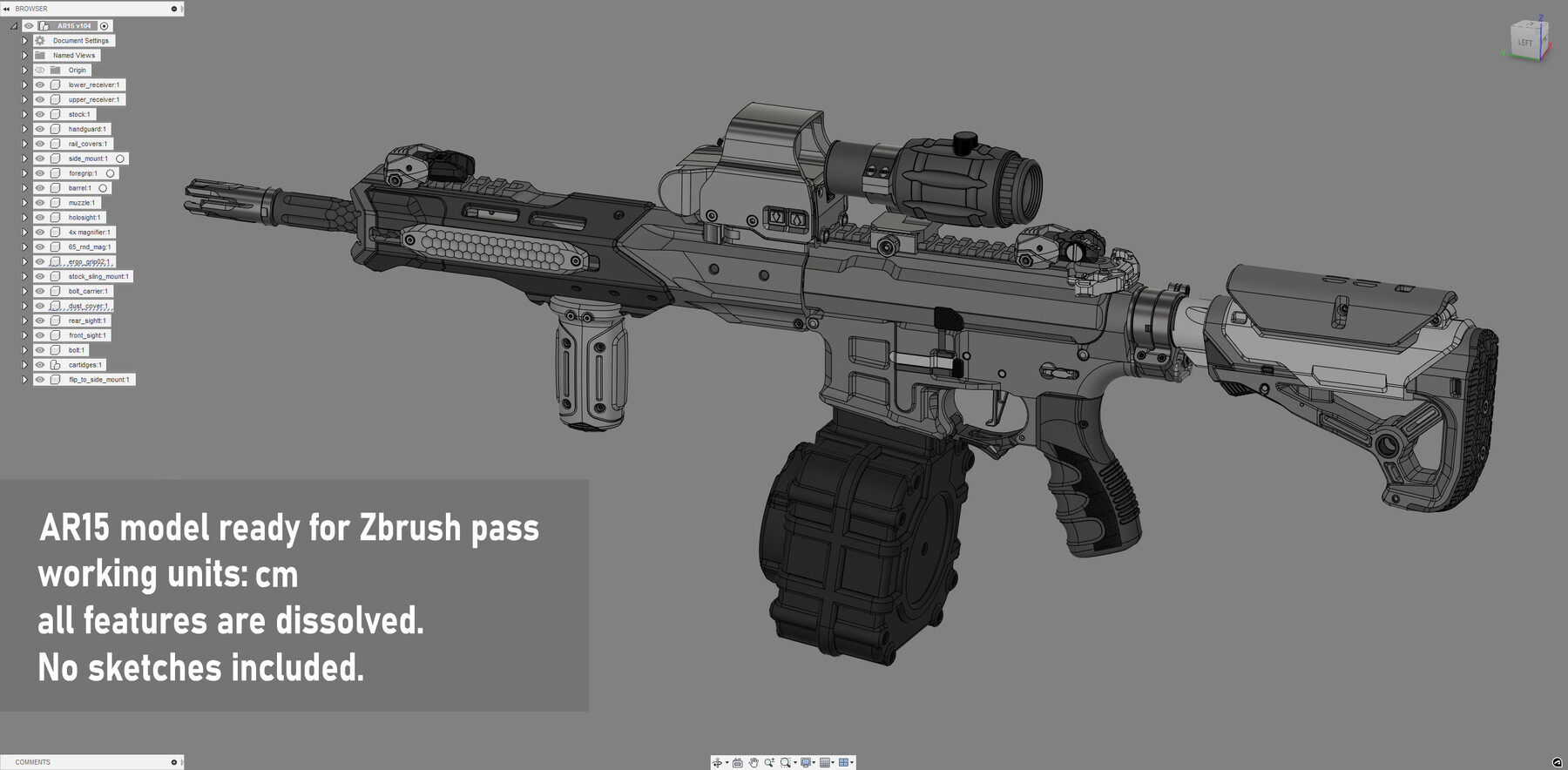 ArtStation - AR15 - CAD Model | Game Assets
