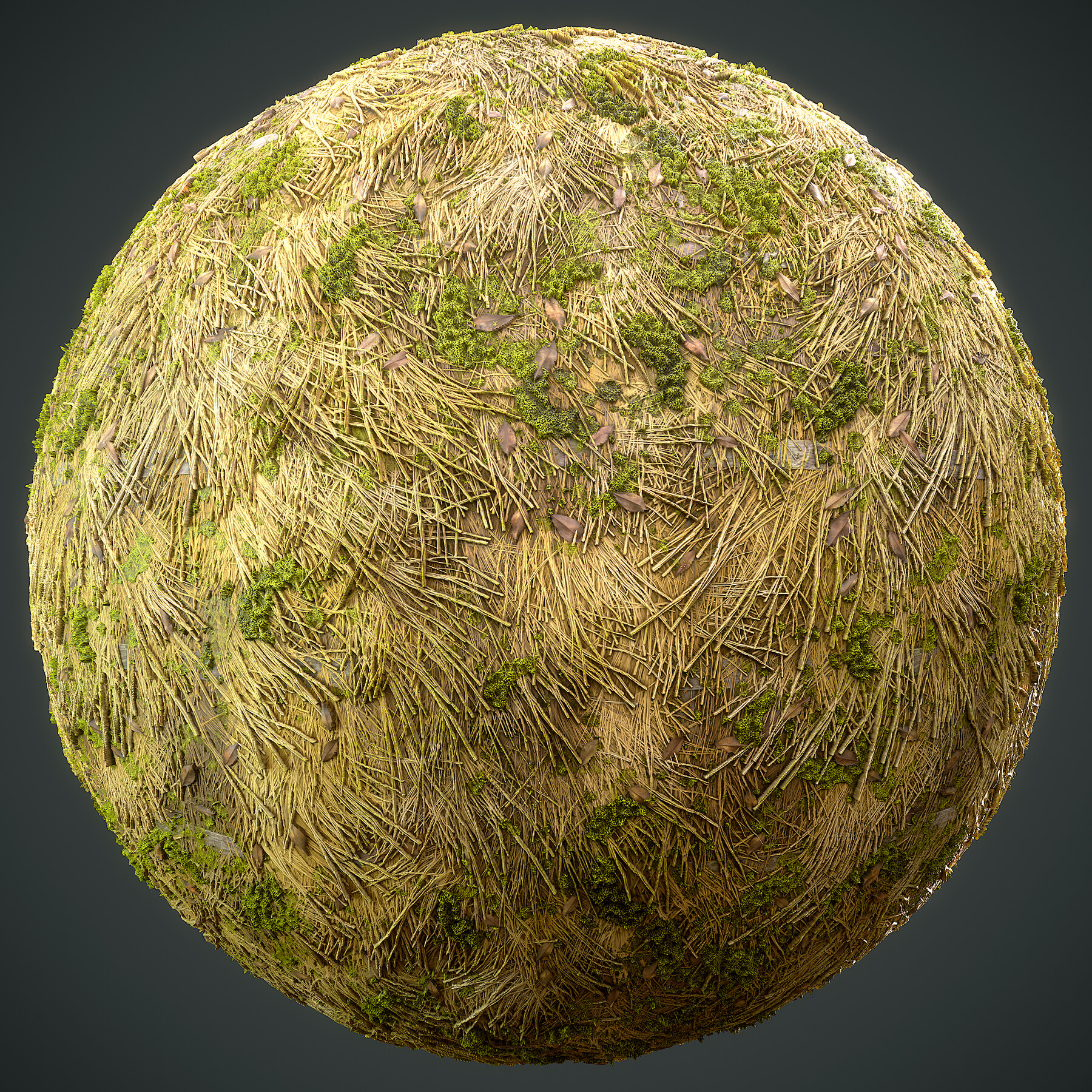 ArtStation - Mossy Thatch Roof Material | Game Assets