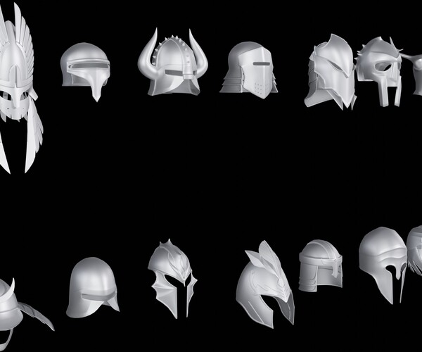 ArtStation - 25 HELMET ARMOR BASE MESH -VOL 1 | Game Assets