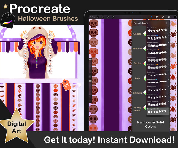 ArtStation - Halloween Procreate Brushes | Digital Art Halloween ...