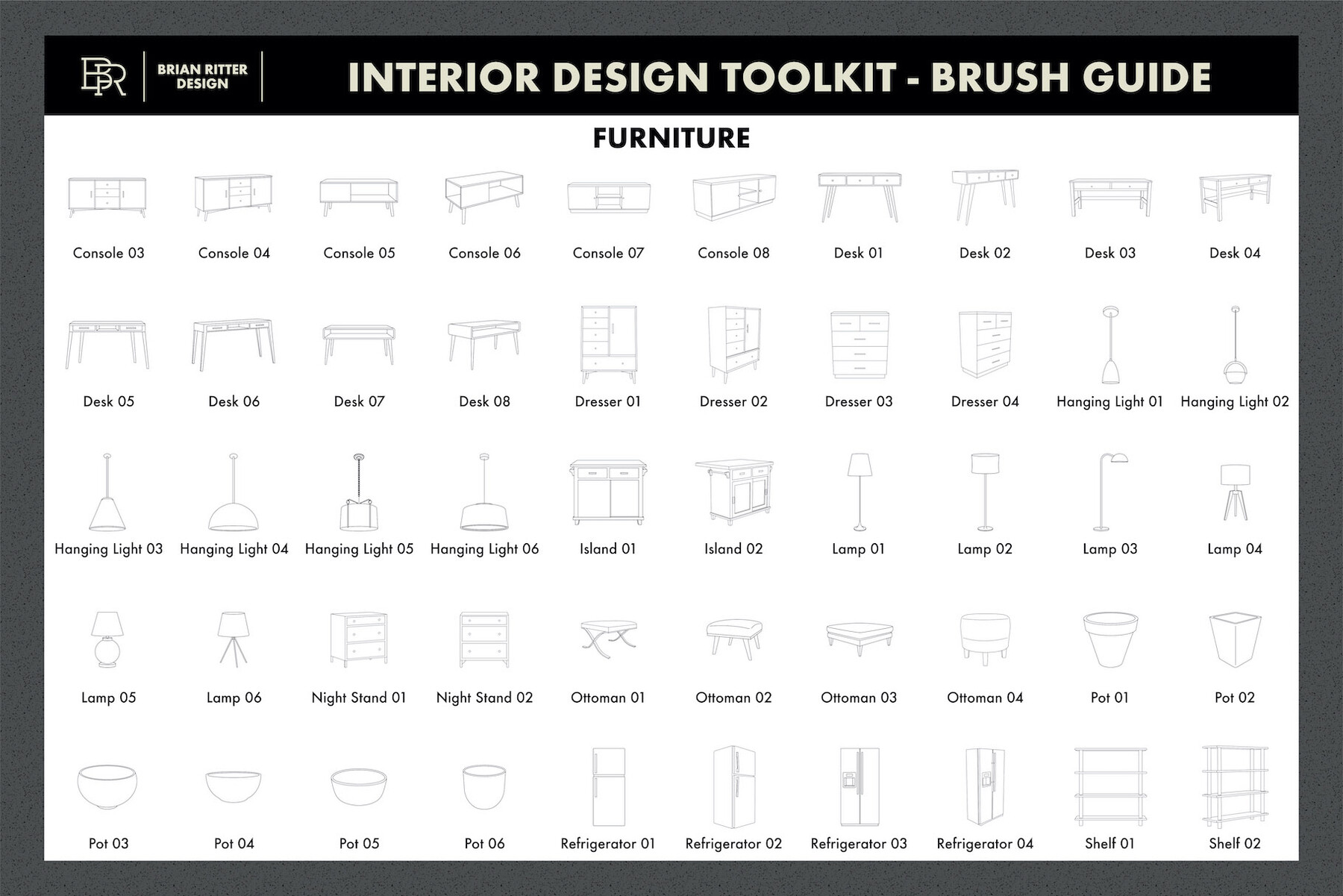 ArtStation - Interior Design Toolkit for Procreate | Artworks