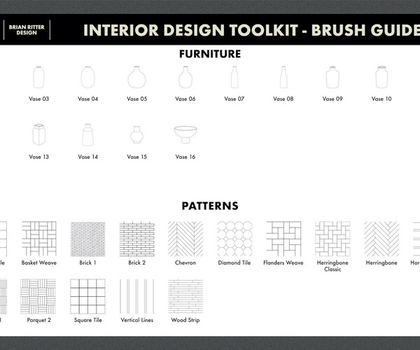 ArtStation - Interior Design Toolkit for Procreate | Artworks