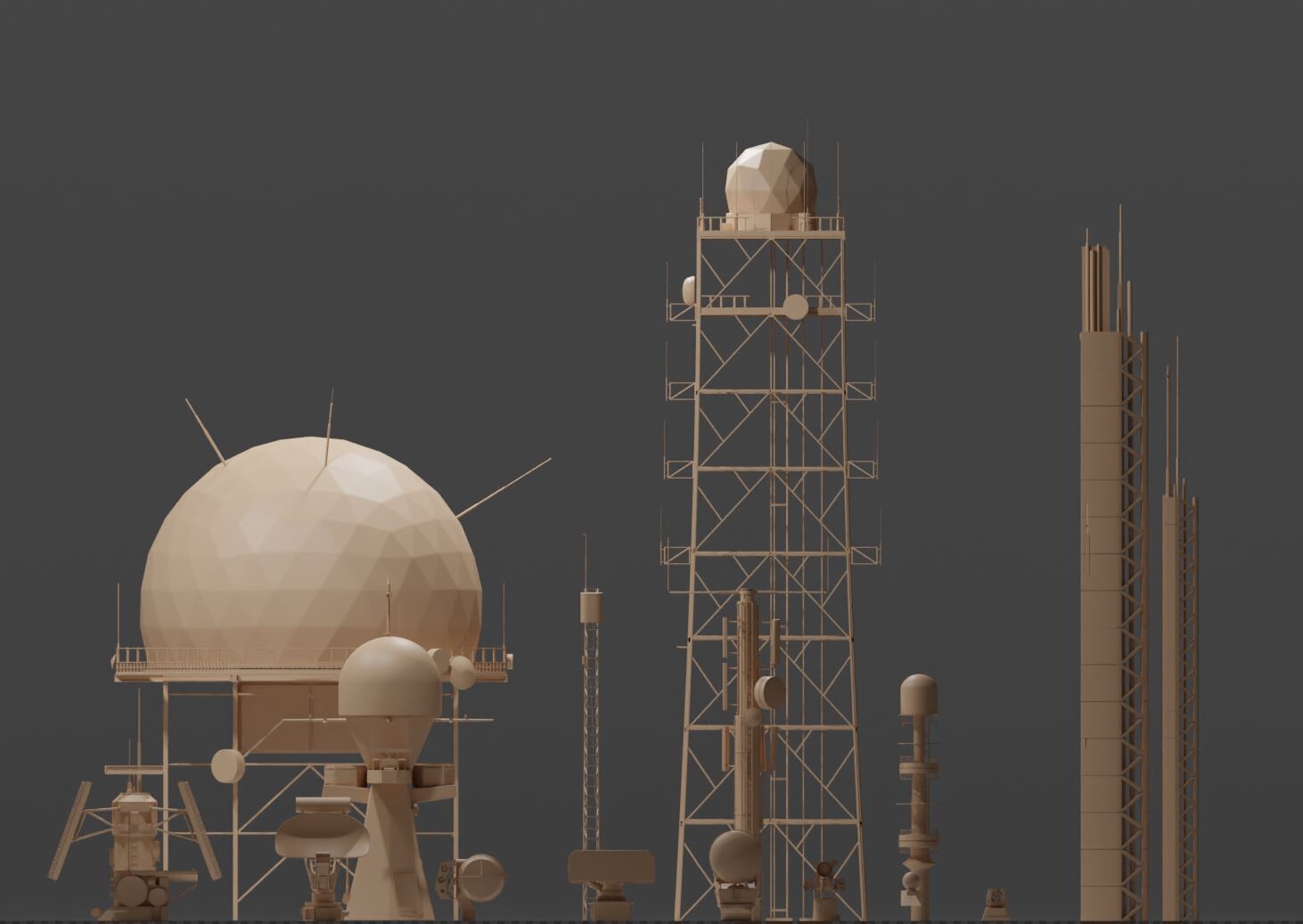 ArtStation - FREE: COMMUNICATIONS AND RADAR EQUIPMENT, KITBASH SET/ | Resources