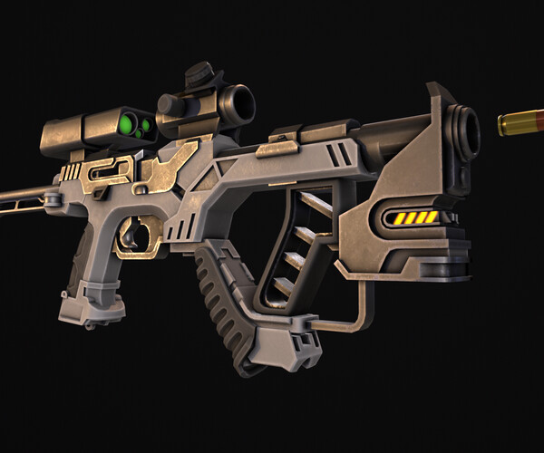 ArtStation - Sci-fi gun and case - Fully modular + Unreal Engine ...