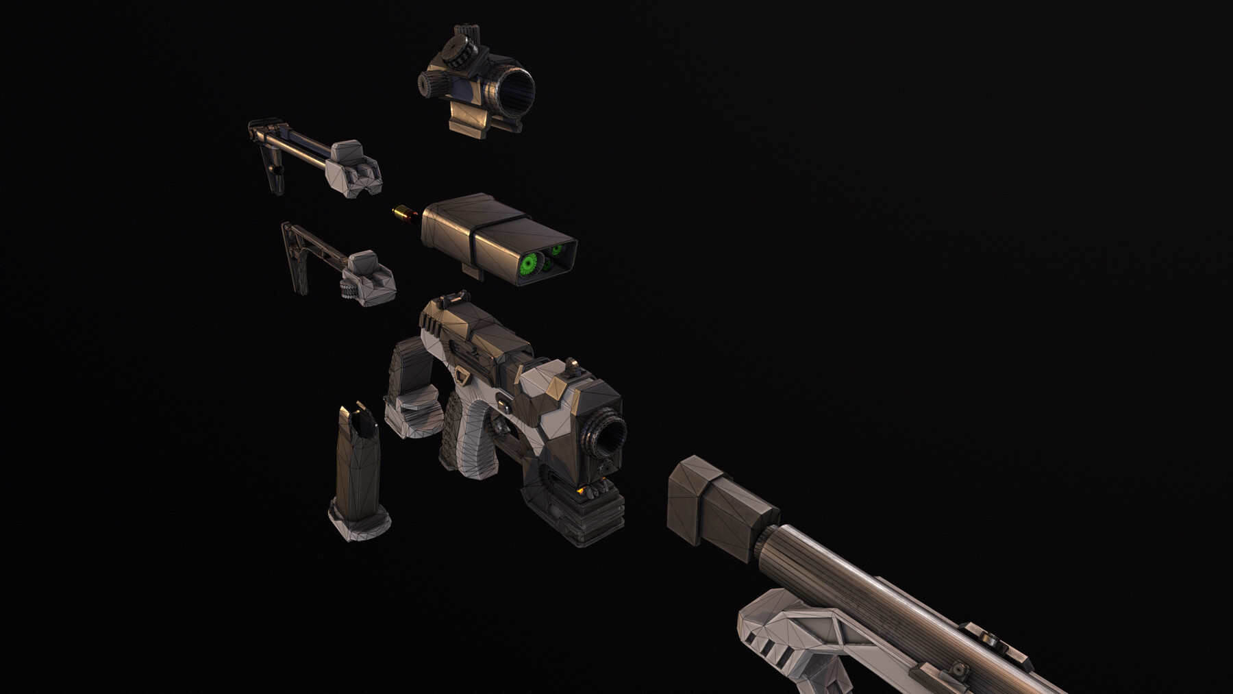 ArtStation - Sci-fi gun and case - Fully modular + Unreal Engine ...